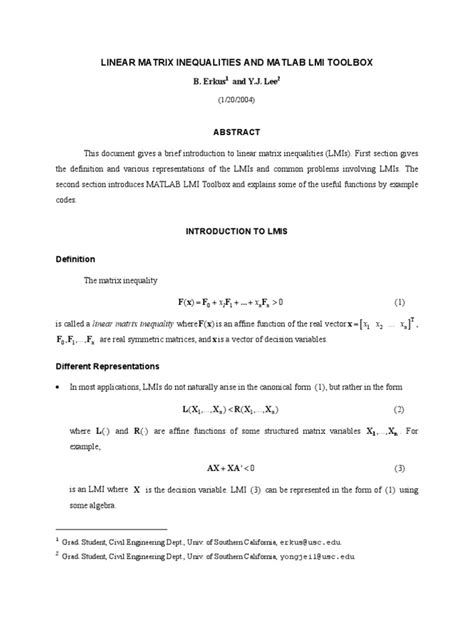 matlab lmi toolbox erkus lee 2004a pdf matrix mathematics