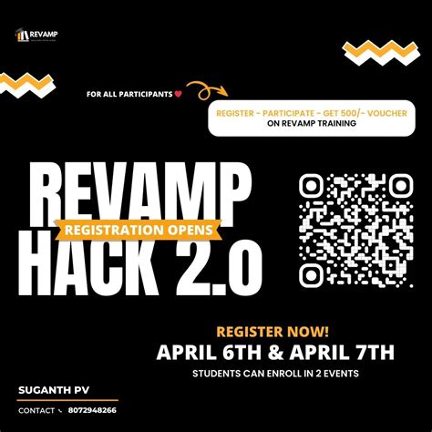 Rudhresh S On Linkedin 🚀 Registration For Revamp Hackathon 20 ️