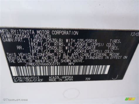 2006 Toyota Rav4 Sport 4wd Color Code Photos