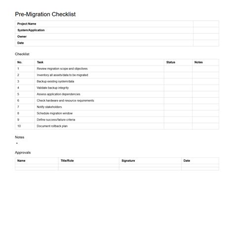 Comprehensive Data Migration Document Template For Seamless Database
