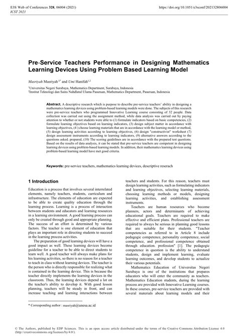 pdf pre service teachers performance in designing mathematics