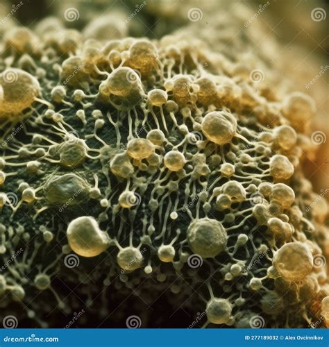 Candida Auris Fungus Close Up Under Microscope For Medical Research