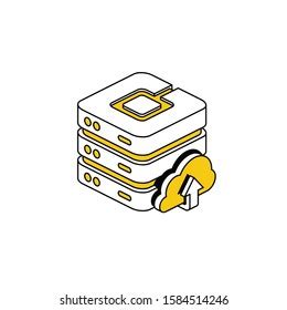 Server Safe Cloud Shield Vector Line Stock Vector Royalty Free Shutterstock