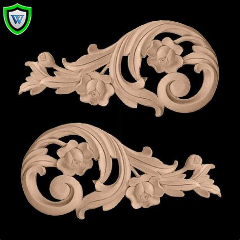 11 1 2w X 5 1 2h X 1 2d Pair Of Rose Wood Scroll Accents