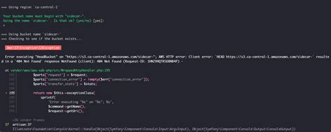 error executing headbucket on s3 ca central