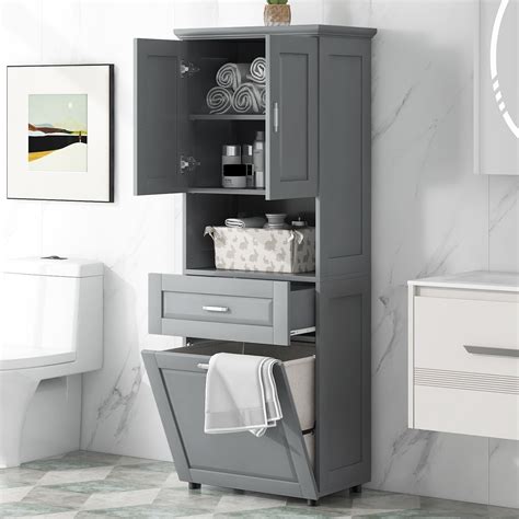 Tall Bathroom Storage Cabinet With Hamper