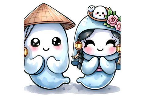 Cute Adorable Ghost Couple By Tarikdiz Thehungryjpeg