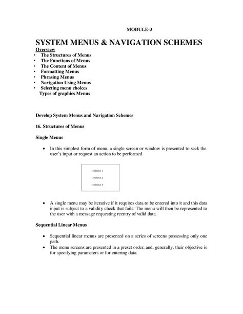 UID Module 3 And Module 4 Notes MODULE 3 SYSTEM MENUS NAVIGATION SCHEMES Overview The Studocu