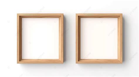 3d 그림 흰색 배경에 놓인 두 개의 거대한 빈 나무 프레임 나무 프레임 갤러리 아트 프레임 배경 일러스트 및 사진 무료