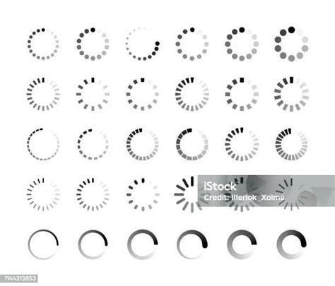 큰 설정 로딩 아이콘입니다 로드 로드 업로드 다운로드 라운드 프로세스에 대 한 진행률 표시 줄 웹사이트 로딩 아이콘입니다 벡터