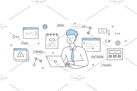 Programmer Develop Code Doodle Doodles Coding Programmer