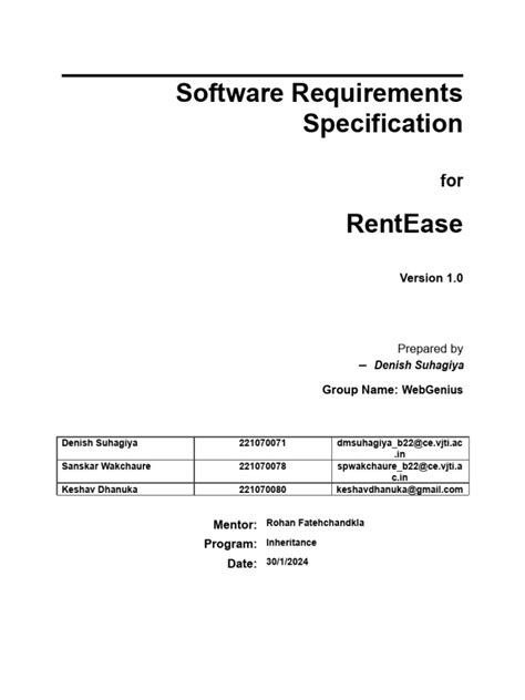 Srs Template Pdf Web Application Databases