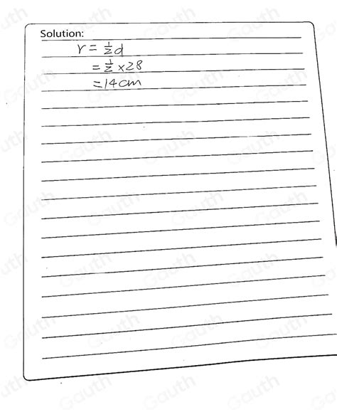 Solved The Diameter Of A Tree Is 28 Cm What Is The Radius Of The Tree