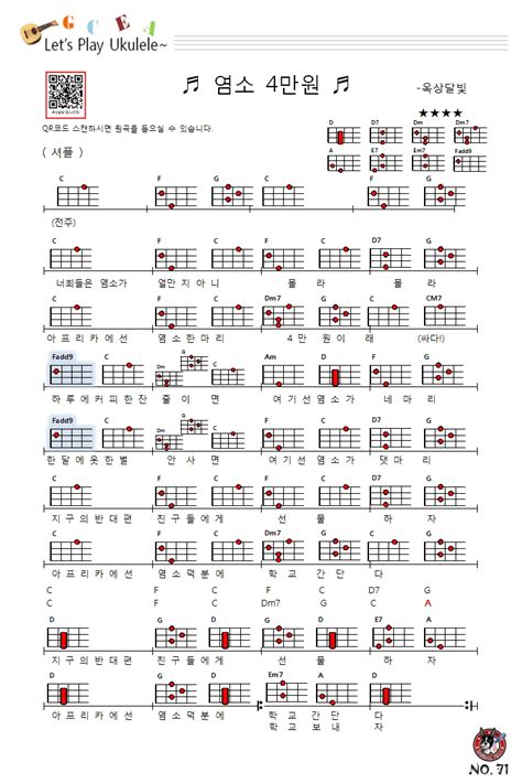 우쿨렐레악보 염소4만원 옥상달빛 네이버 블로그