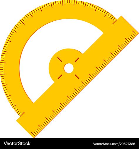 Colorful Cartoon Angle Protractor Icon Royalty Free Vector