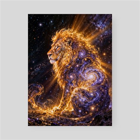 Cosmic Galaxy Lion An Art Print By Bojan Inprnt