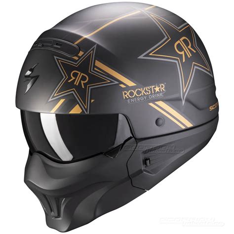 Scorpion Exo Combat Evo Fighter Hjälm Rockstar Guld Scorpionhelmets