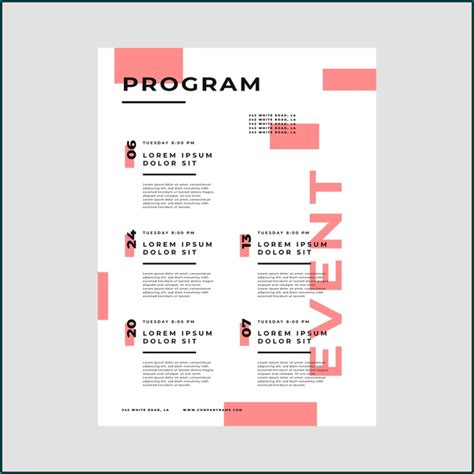 Free Printable Event Program Template