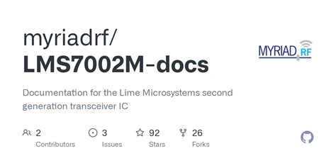 Github Myriadrf Lms7002m Docs Documentation For The Lime Microsystems Second Generation