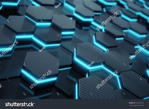 Blue Abstract Hexagonal Glowing Background Futuristic Stock Illustration 524951827 Shutterstock