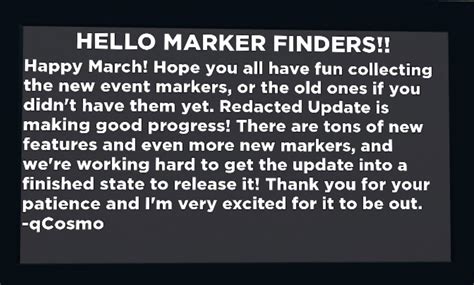 Redacted Update Part 1 Find The Markers Wiki Fandom