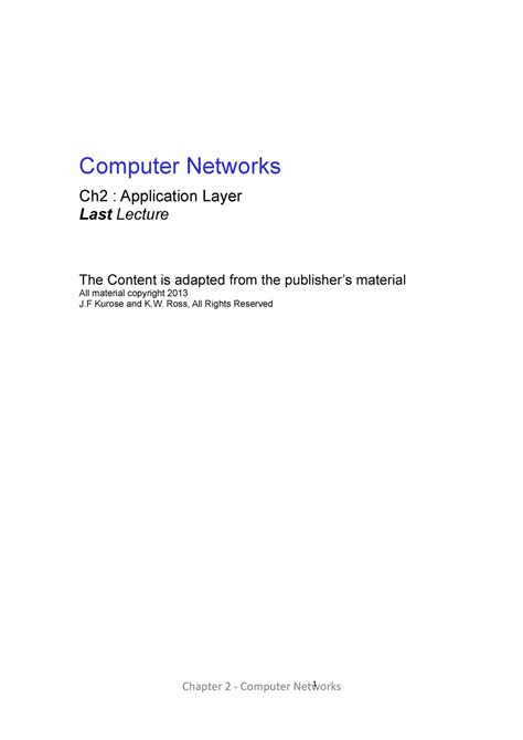 computer networks ch2 k computer networks ch2 application layer