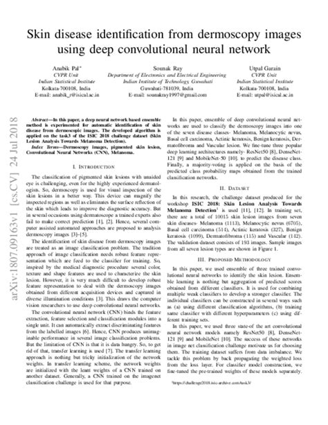 pdf skin disease identification from dermoscopy images using deep