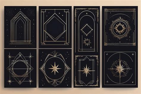 Premium Photo Modern Minimalist Aesthetic Line Elements Trendy Linear Frames With Stars Arch