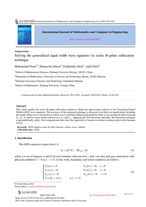 pdf solving the generalized equal width wave equation via sextic b