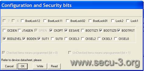 Description Of Fuse Bits Setting МПСЗ Secu 3 Ignition And Fuel