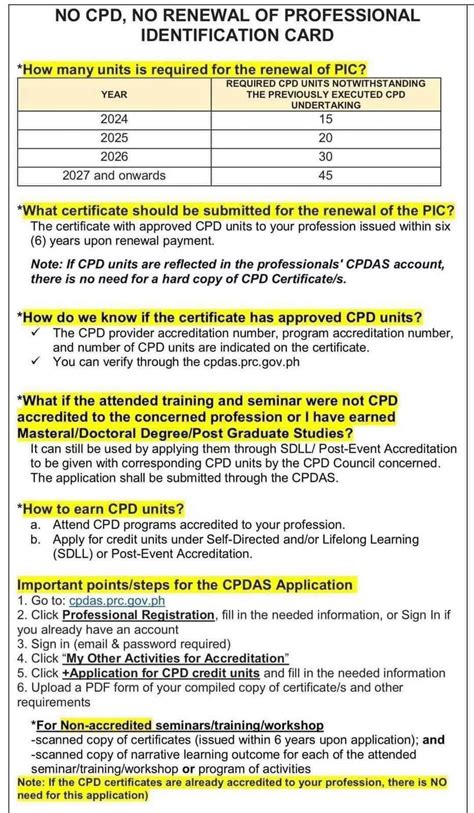 Cpd Units And Prc License Renewal Rpinoymed