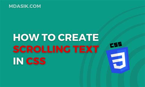 How To Create Scrolling Text In Css Md Asik
