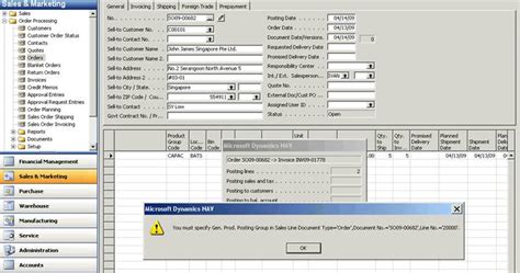 Error When Posting Sales Order —