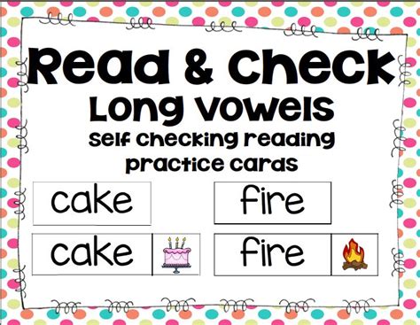 Self Checking Reading Practice Cards For Long Vowels