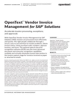 Fillable Online OPENTEXT VENDOR INVOICE MANAGEMENT Fax Email Print