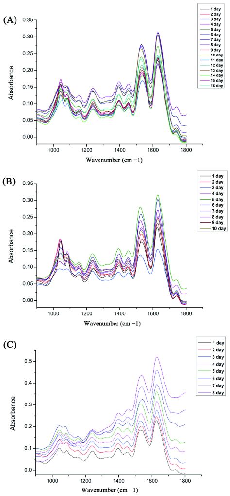 The Average Atr Ftir Spectra Obtained From Different Pupae Age Days