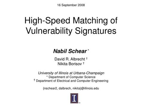 Ppt High Speed Matching Of Vulnerability Signatures With Vespa Design