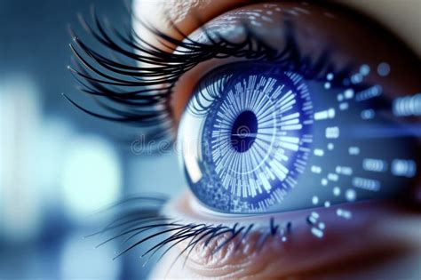 futuristic bionic eye with digital interface and cyber technology ai