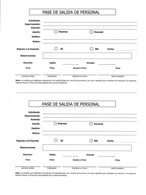 Pase De Salida Pdf