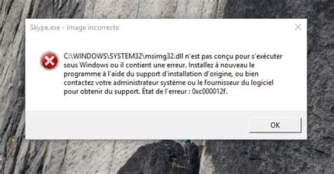 Msimg32 Dll Image Incorrecte Windows