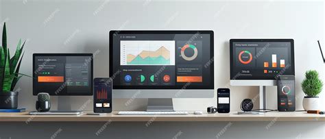 Realistic Image Of A Collage Of Modern Electronic Devices Premium Ai