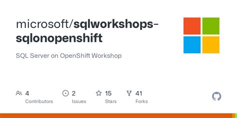 Sqlworkshops Sqlonopenshift At Master · Microsoftsqlworkshops