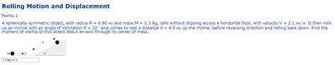 solved rolling motion and displacementpoints 1a spherically
