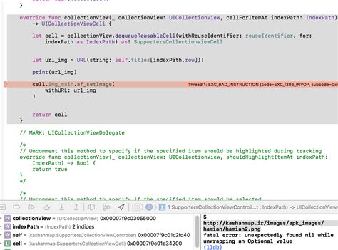 Ios Afsetimage Unexpectedly Found Nil While Unwrapping An Optional Value Stack Overflow
