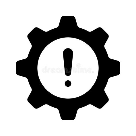 A Gear With An Exclamation Point Symbolizing Critical System Issues Stock Vector Illustration