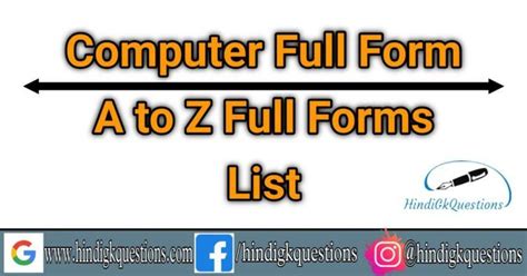 Most Important 250 A To Z Full Form Computer List