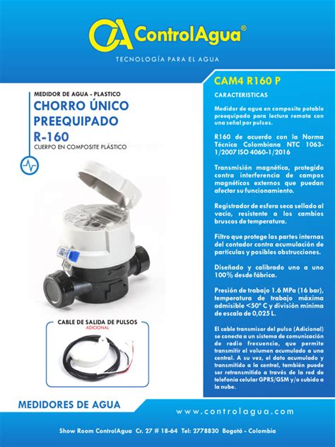 Medidor De Agua R160 Ficha Técnica Pdf Ciencias Fisicas Física