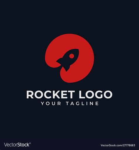 Circle Rocket Launch Spaceship Logo Design Vector Image