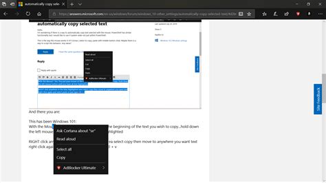 Automatically Copy Selected Text Microsoft Community