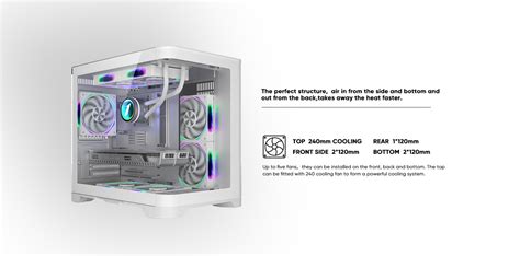 Carcasa Acvariu Gaming 1stplayer Uv5 Cube Tower Argb Alb Tempered Glass Cel Ro